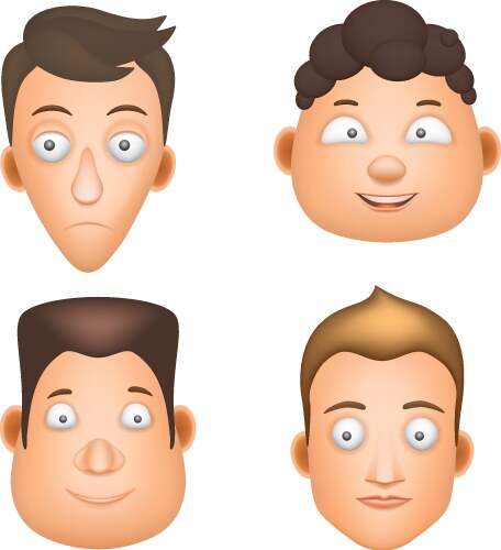 Cartoon faces mix soldiers Royalty Free Vector Image