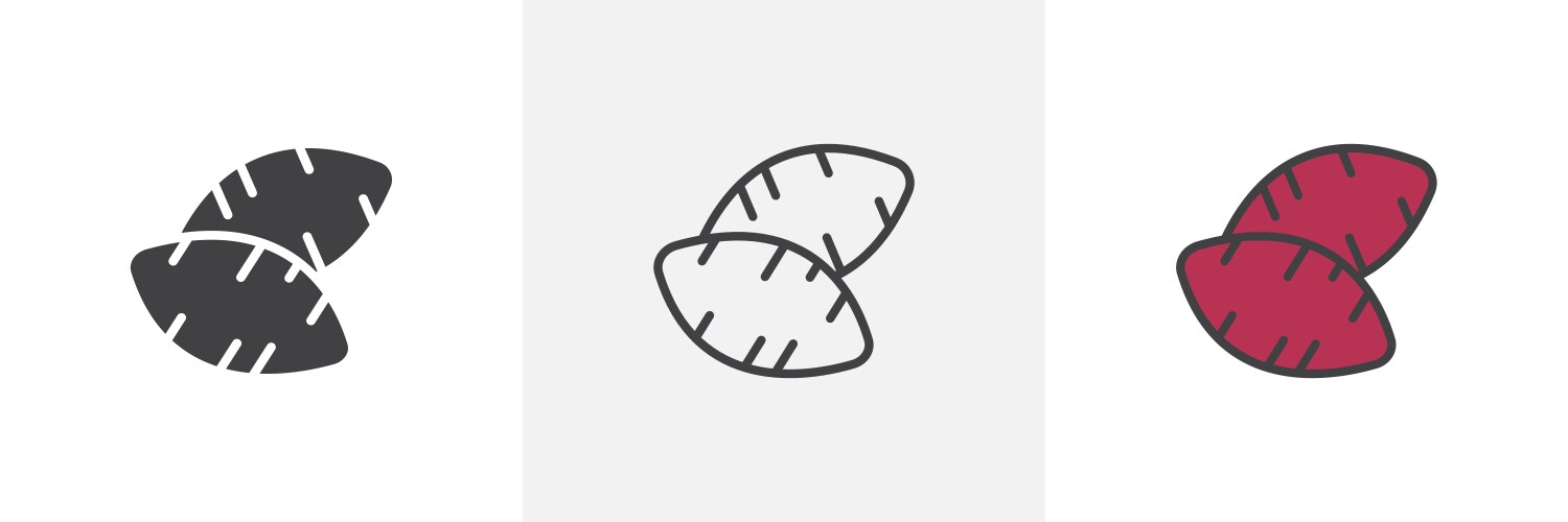 Sweet potato icon set on white background Vector Image