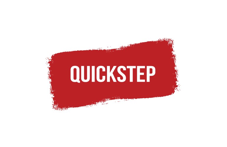 Quickstep red ribbon label banner open available Vector Image
