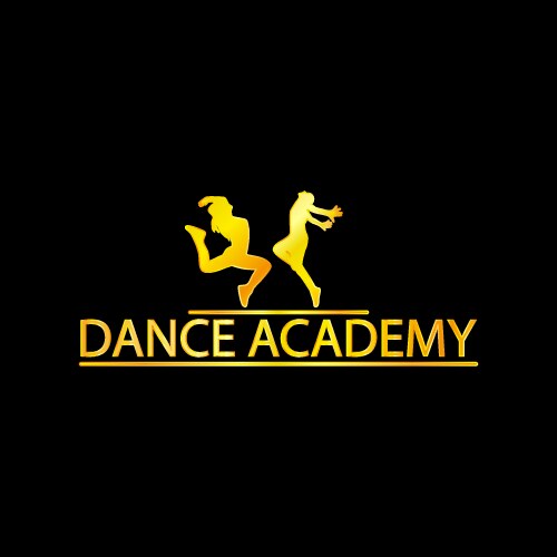 Luxury golden dance academy logo Royalty Free Vector Image