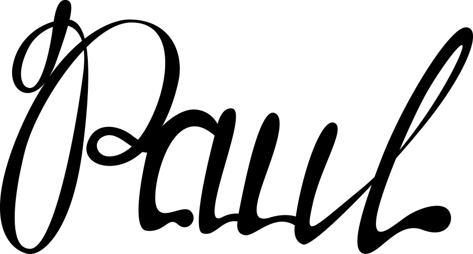 Happy birthday paul name lettering Royalty Free Vector Image