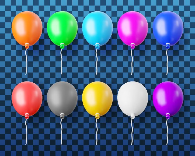 3d set of balloon isolated Royalty Free Vector Image