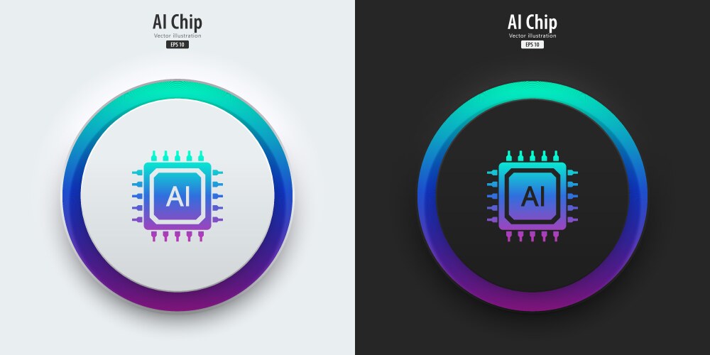 Ai chips icon futuristic artificial intelligence Vector Image