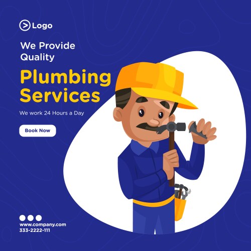 Plumbing website template Royalty Free Vector Image