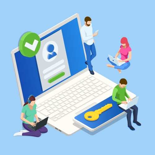 Login to computer Royalty Free Vector Image - VectorStock