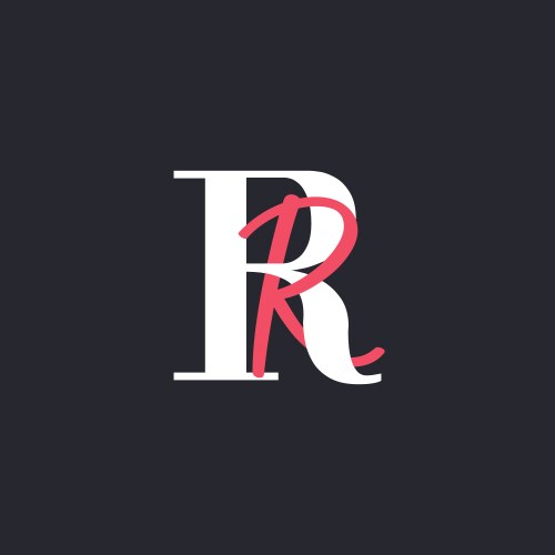 Letter rv logo perfectly blended initials Vector Image