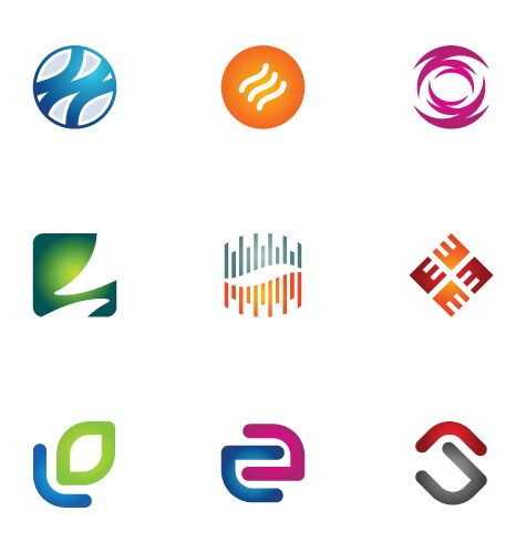 Logo design elements set 08 Royalty Free Vector Image