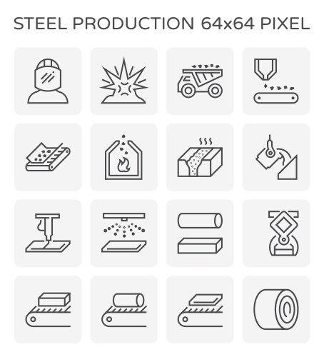 Steel production icon Royalty Free Vector Image
