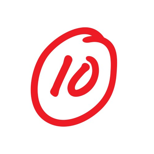 10 points test score ten grade results Royalty Free Vector