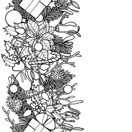 Peonies seamless vertical border Royalty Free Vector Image