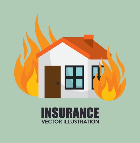 Modern house on fire Royalty Free Vector Image