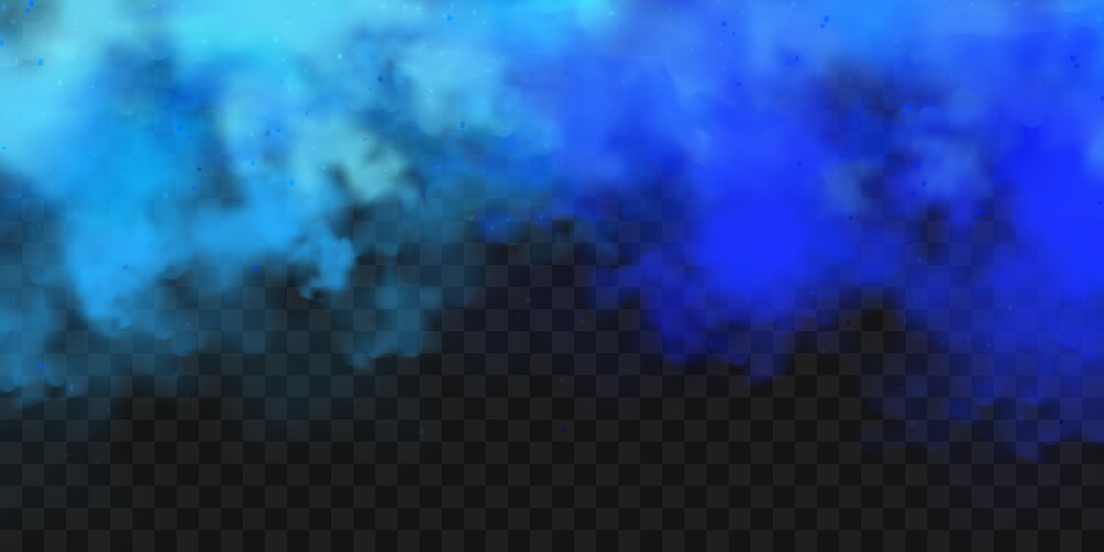Realistic blue colorful smoke clouds mist effect Vector Image