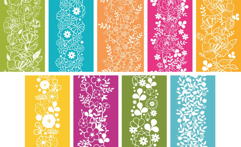 Seamless border with flowers Royalty Free Vector Image