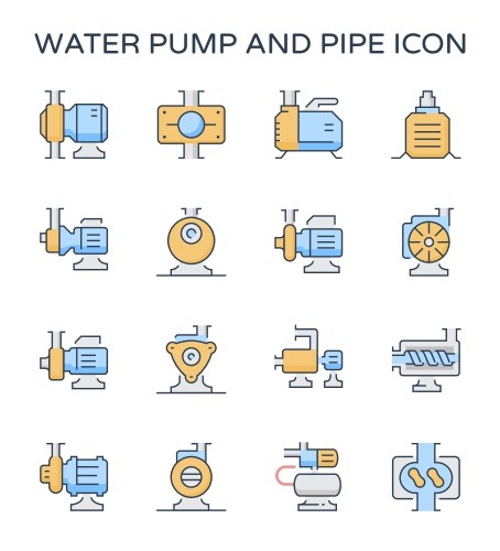 Water pump icon set Royalty Free Vector Image - VectorStock