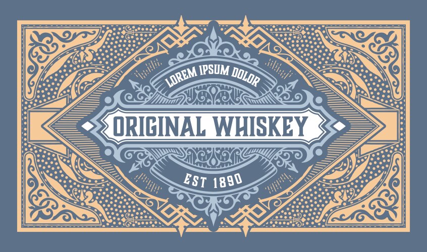 Vintage old design whiskey label style Royalty Free Vector