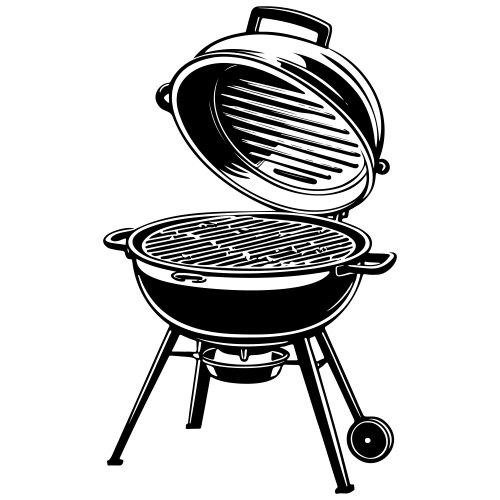 Black grill hand drawn line transparent Royalty Free Vector