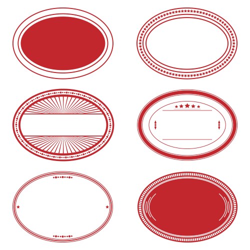 Grunge oval stamp set Royalty Free Vector Image