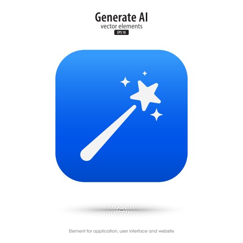 Ai generated icon 3d button minimal style modern Vector Image