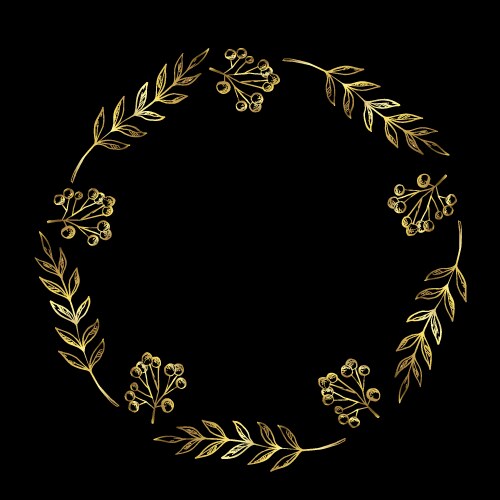 Doodle heart and leaf circle frame Royalty Free Vector Image