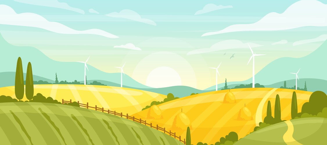 Rural landscape Royalty Free Vector Image - VectorStock