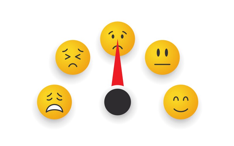 Mood scale satisfaction indicator rating emoticon Vector Image