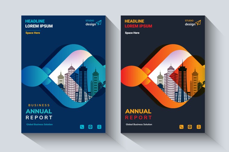 Annual report design layout flyer template Vector Image