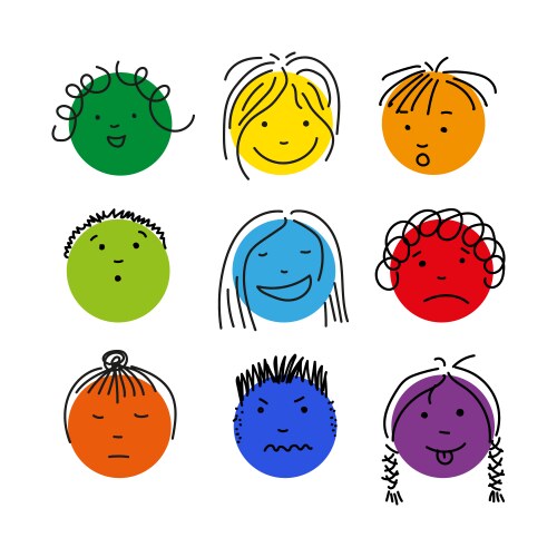 Set of cartoon face Royalty Free Vector Image - VectorStock