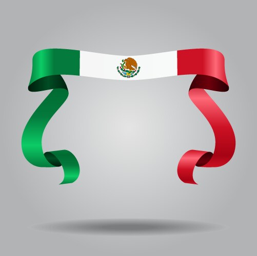 Mexican Flag Wavy Ribbon Royalty Free Vector Image