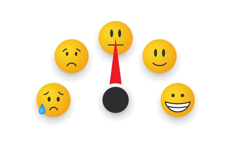 Mood scale satisfaction indicator rating emoticon Vector Image