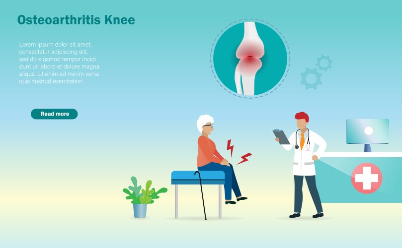 Osteoarthritis knee poster Royalty Free Vector Image