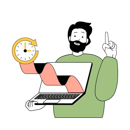 Time management concept with cartoon people Vector Image