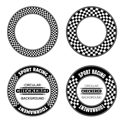 Circle checkered text labels Royalty Free Vector Image