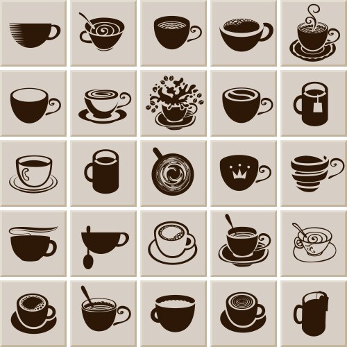 Cup set Royalty Free Vector Image - VectorStock