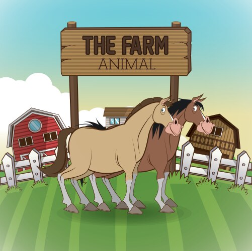 Farm horse cartoons Royalty Free Vector Image - VectorStock