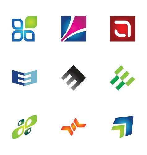 Logo design elements set 76 Royalty Free Vector Image