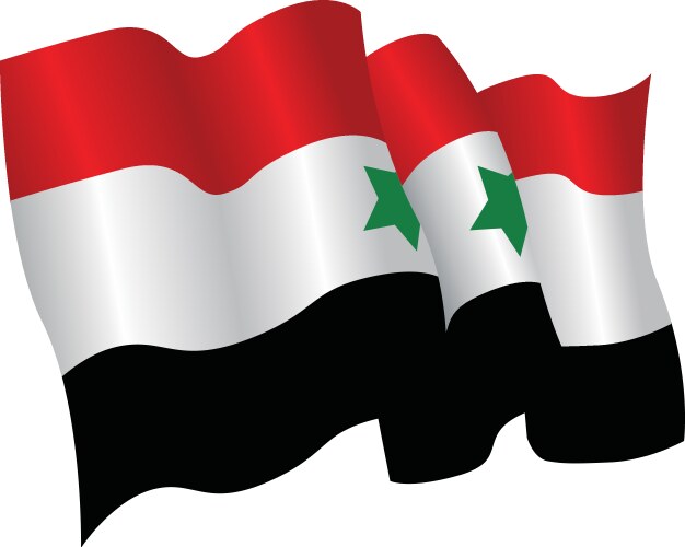 Syrian pin wavy flag Royalty Free Vector Image