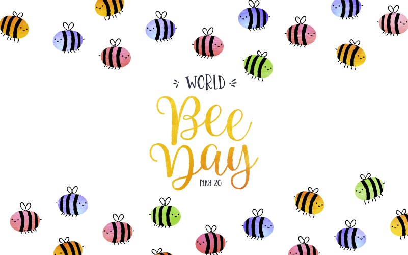 Happy Bee Day Vector Images (over 920)