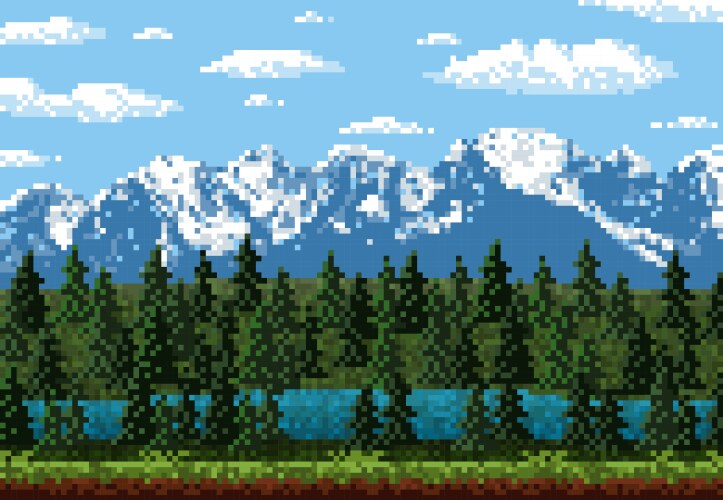 Pixel Mountain Vector Images (over 2,200)