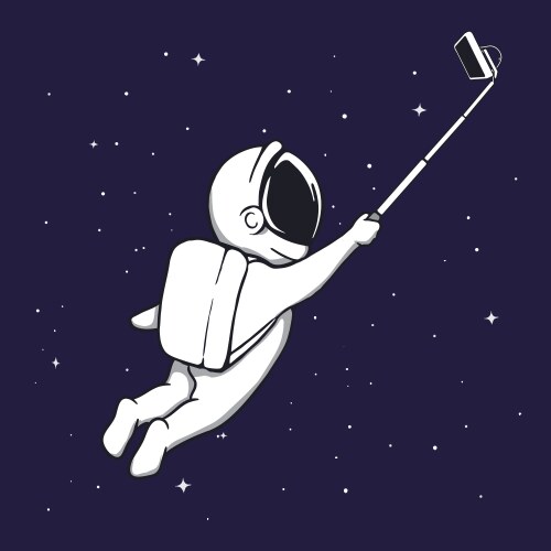 Alien photographs himself and astronaut Royalty Free Vector Alien photographs himself and astronaut Royalty Free Vector