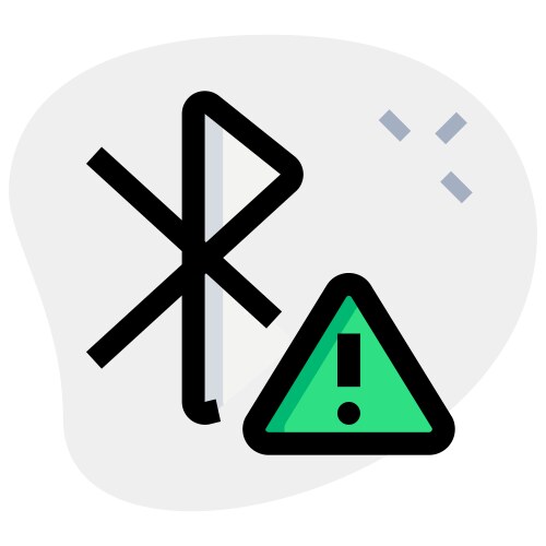 Error identified in bluetooth feature Royalty Free Vector