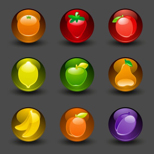 Fruit machine icons Royalty Free Vector Image - VectorStock