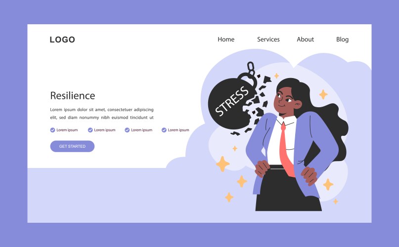 Professional burnout coping mechanism web banner Vector Image