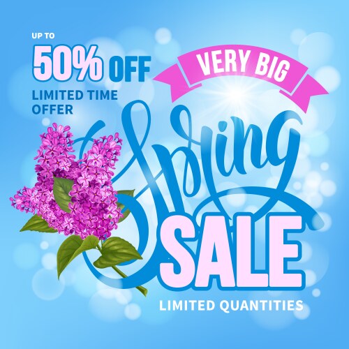 Hello spring season text banner abstract flowers Vector Image
