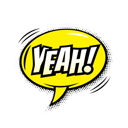 Wow comic text bubble isolated color icon Vector Image