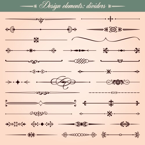 Design elements dividers and dashes Royalty Free Vector