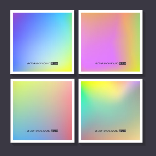 Colourful backgrounds set mesh template Royalty Free Vector