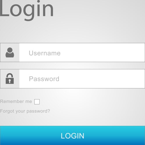 Login interface Royalty Free Vector Image - VectorStock