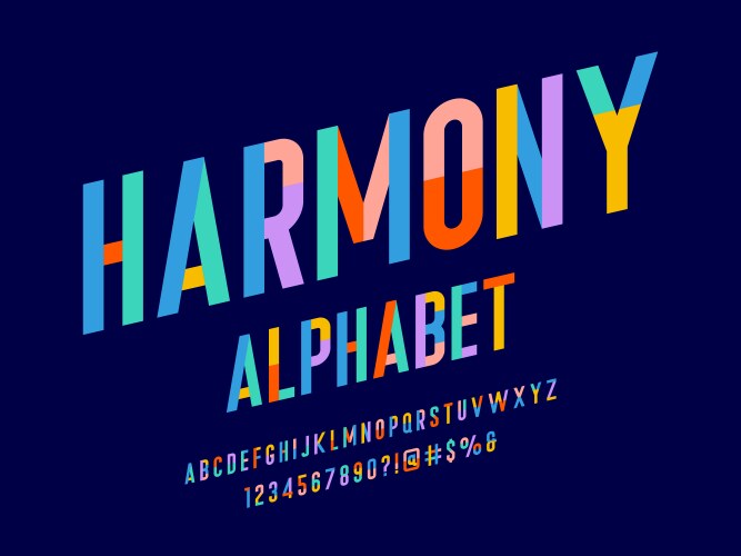 Colorful font Royalty Free Vector Image - VectorStock