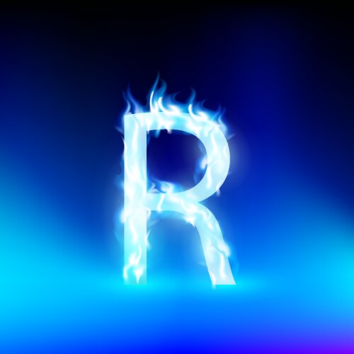 Blue fire letters and candle Royalty Free Vector Image