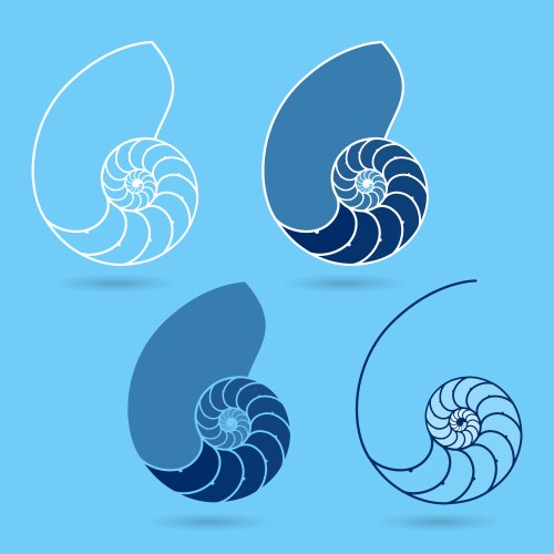 Nautilus logo spiral shell spa resort emblem Vector Image